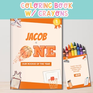 Custom Basketball Coloring Book Crayon Set - Rookie of the Year ...