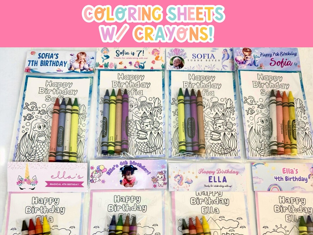 Custom Mini Coloring Pages With Crayons, Affirmation, Personalized Kids ...