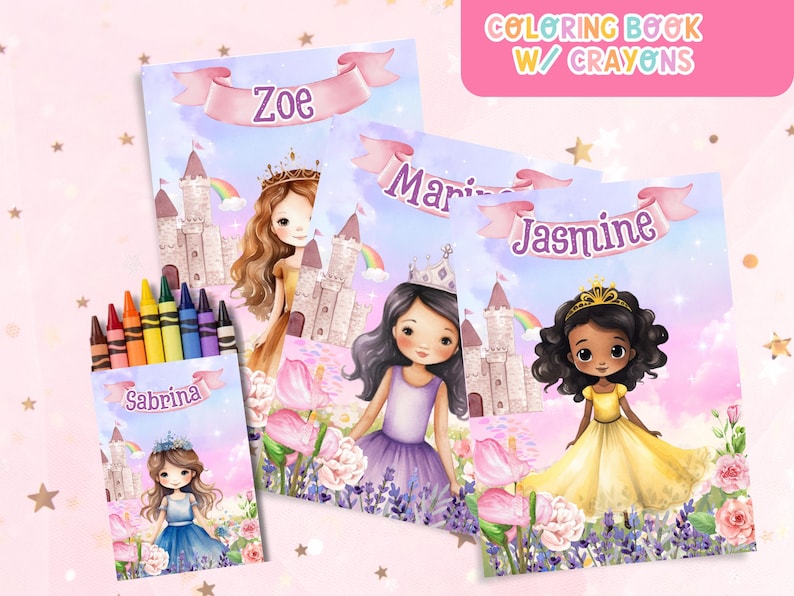 Personalized Princess Coloring Book for Girls, 40 Custom Affirmations ...