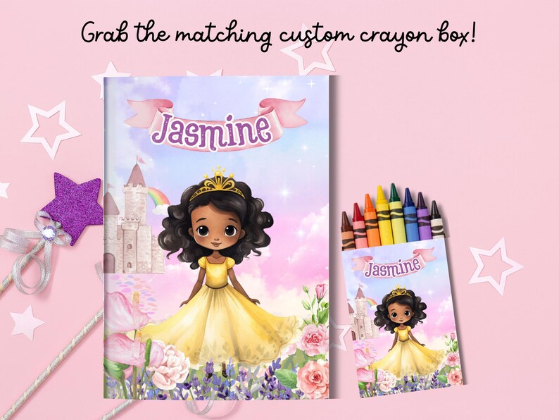 Personalized Princess Coloring Book for Girls, 40 Custom Affirmations ...