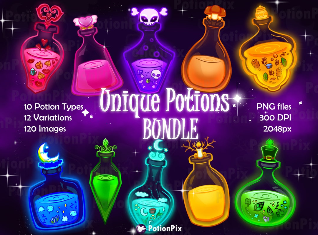 Unique Potions Clipart Bundle Instant Download Personal - Etsy