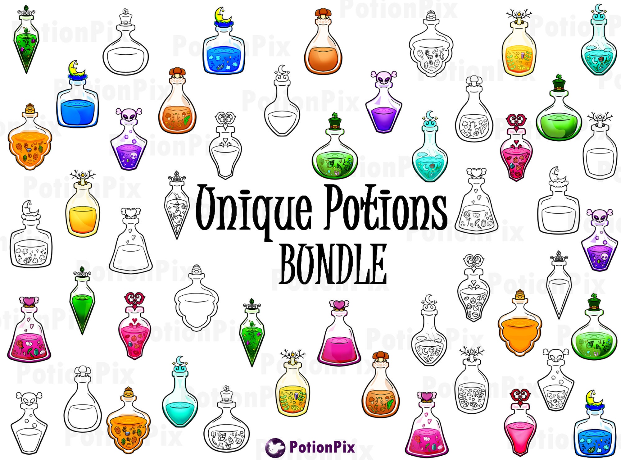 Unique Potions Clipart Bundle Instant Download Personal - Etsy