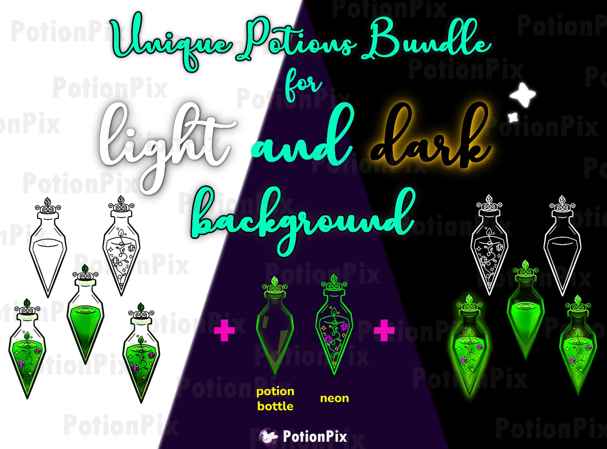 Unique Potions Clipart Bundle Instant Download Personal - Etsy