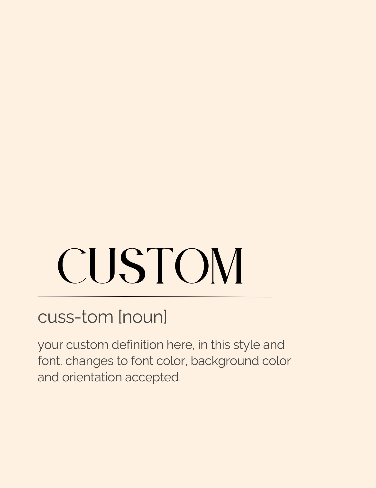 Digital Download Custom Definition Print for Birthday Gift, Custom ...