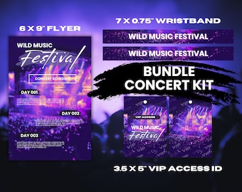 Music Festival Themed VIP Pass Party Invitation. Ultra Themed Festival ...