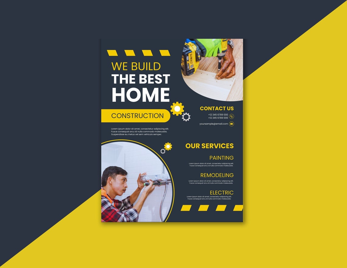Handyman Flyer Design, Printable Handyman Flyer, Canva Editable Flyer ...