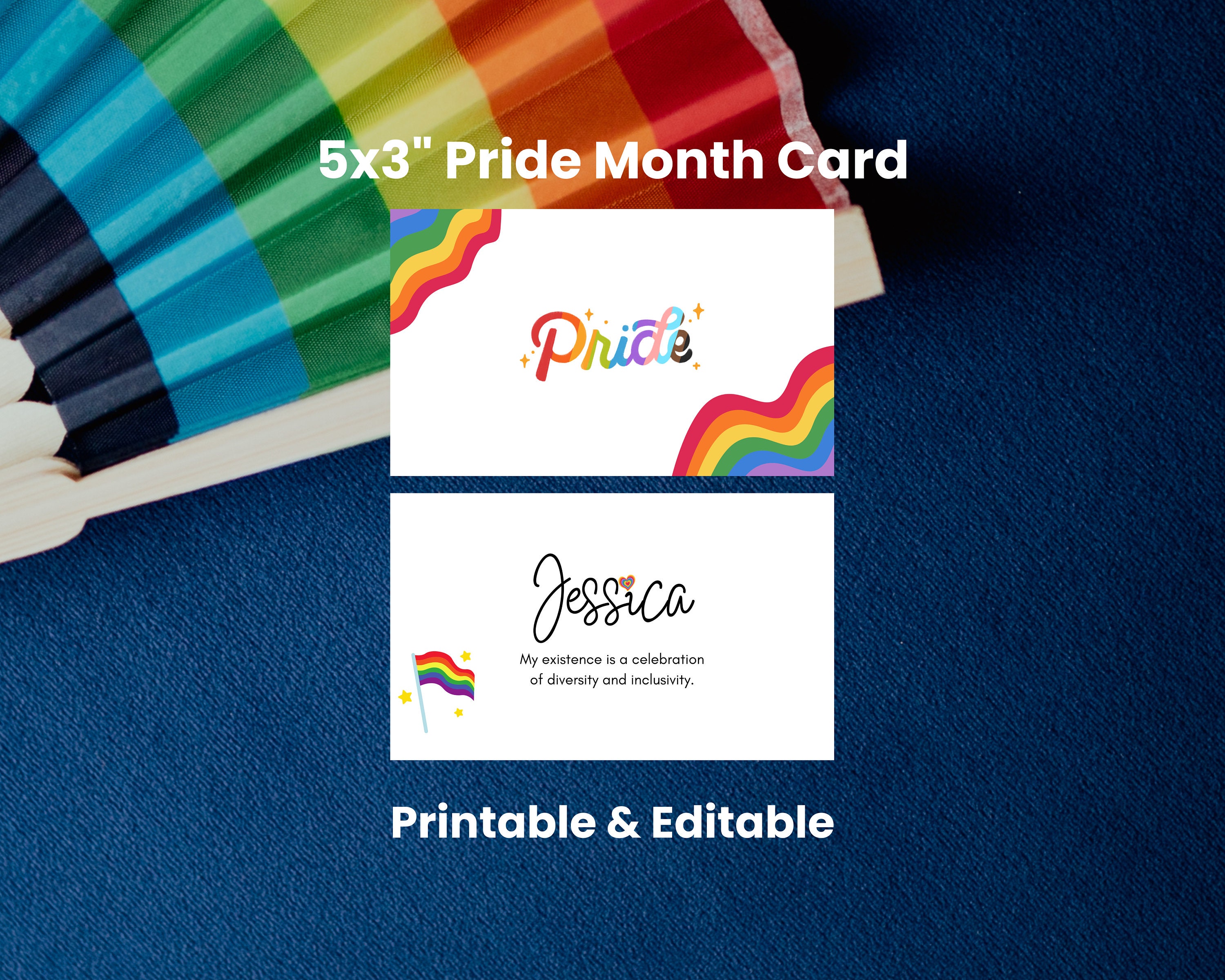 Happy Pride Month Cards, Pride Month, LGBTQ+ Cards, Polaroid Style ...