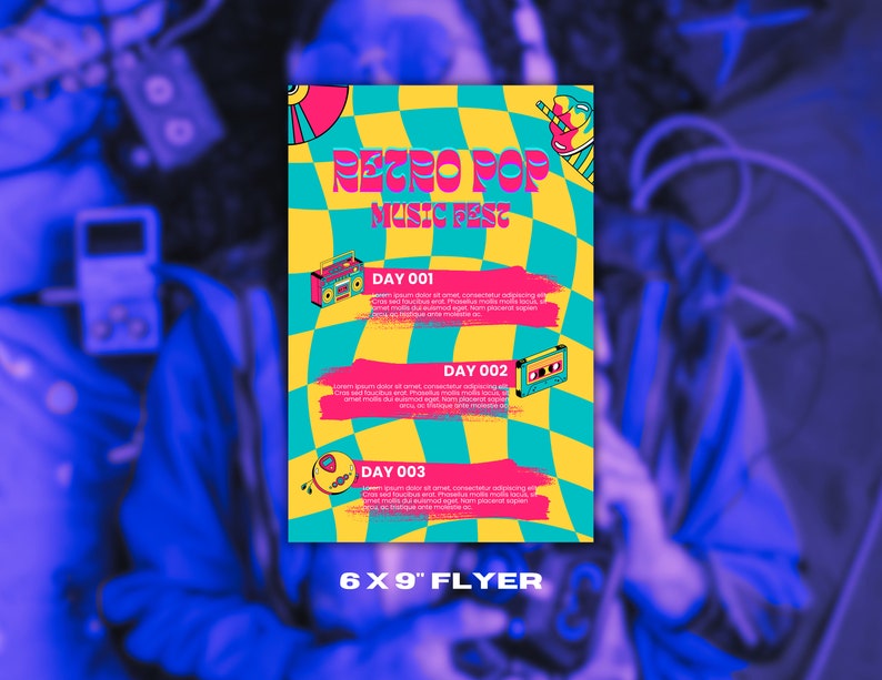 Printable and Editable Retro Pop Music Festival Kit, Music Festival ...