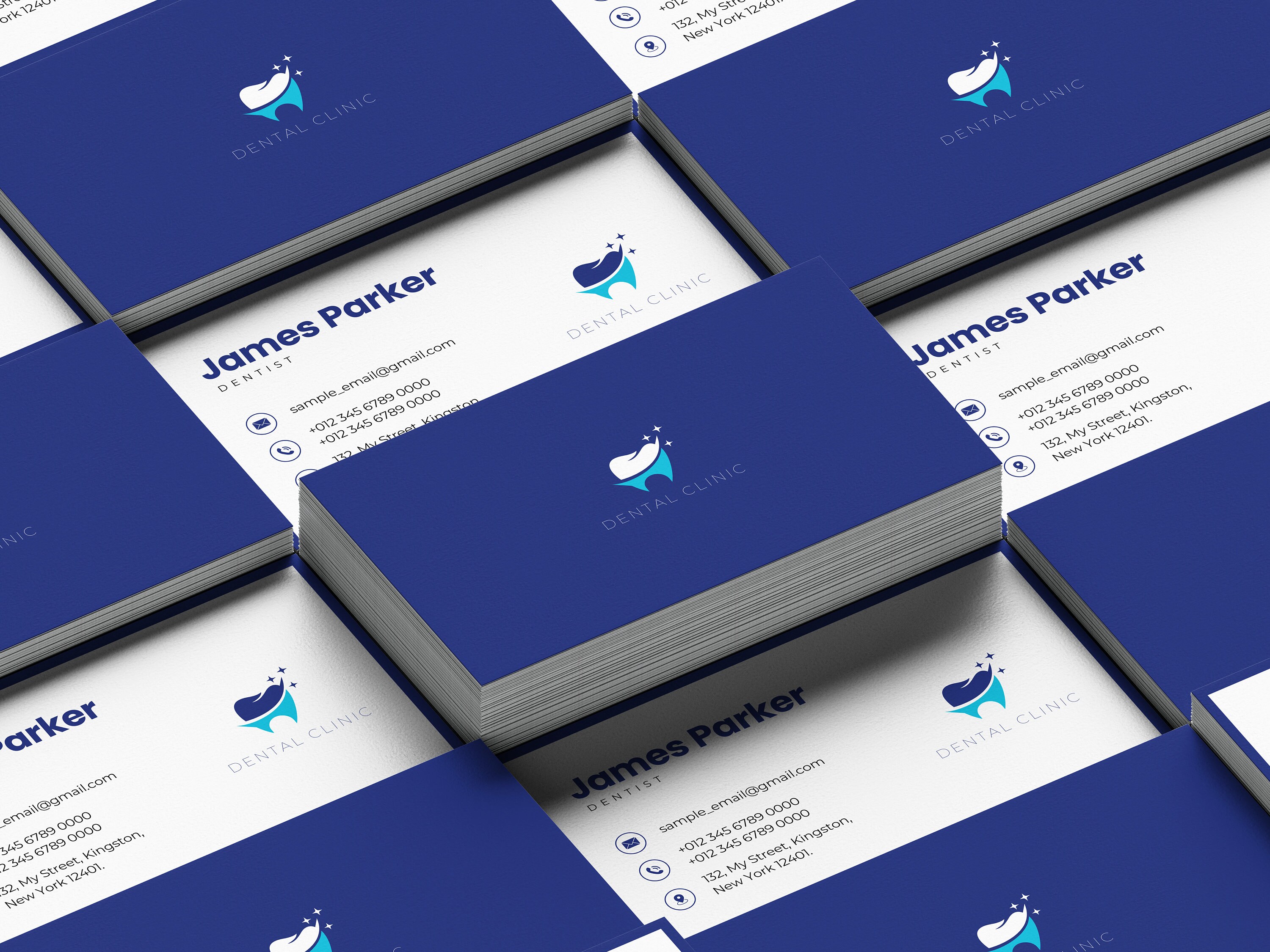 Dentist Business Card, Printable Editable Dentist Business Card, Blue ...