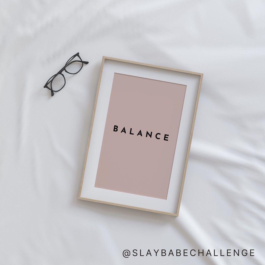 Balance Balance Wall Art Pink Balance Poster Inspirational - Etsy