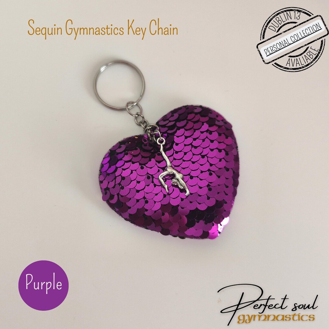 Gymnastics Key Chain Gymnast Charm Girl Heart Key Chain Gift Dance ...