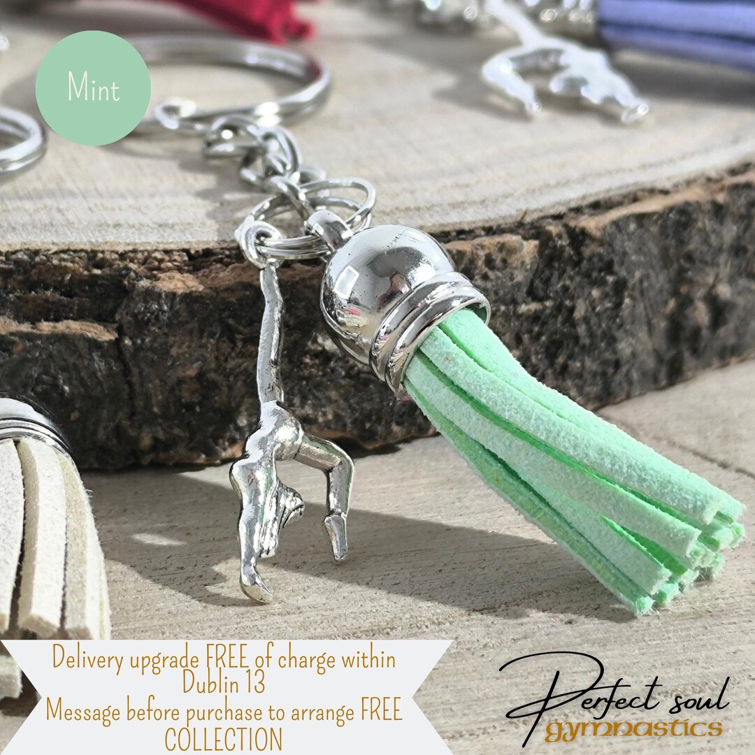 Gymnastics Key Chain Charm Girl Key Chain Gift Dance Tassel Key Chain ...