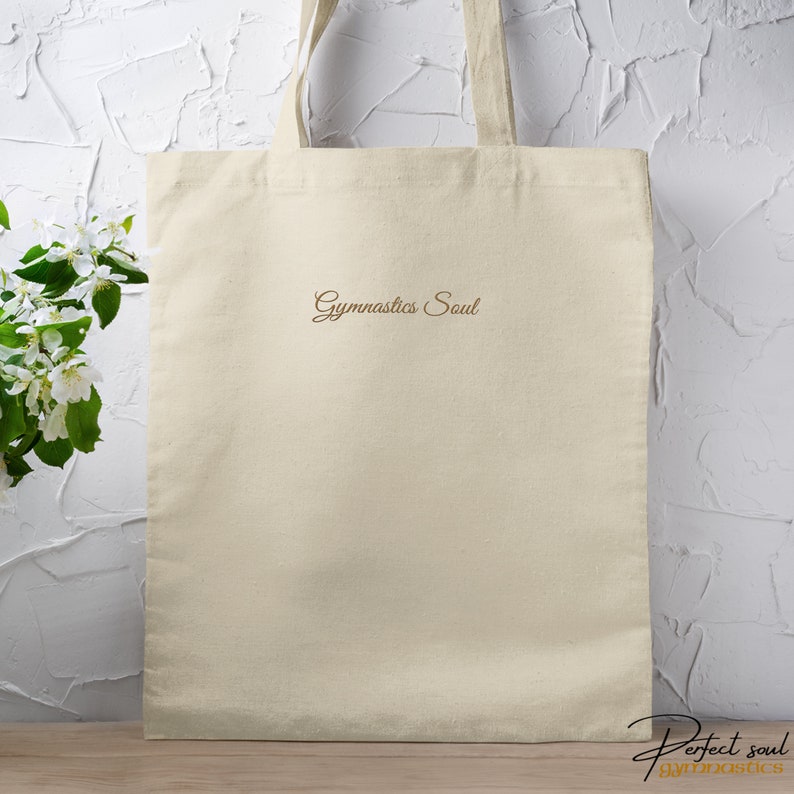 Embroidered Gymnastics Canvas Tote Bag for Gymnast Gift Embroidery ...