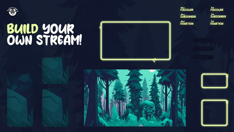 Animated Forest Stream Overlay Pack for Twitch and Youtube, Twitch ...