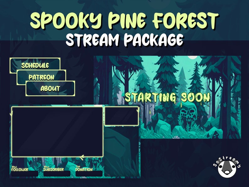 Animated Forest Stream Overlay Pack for Twitch and Youtube, Twitch ...