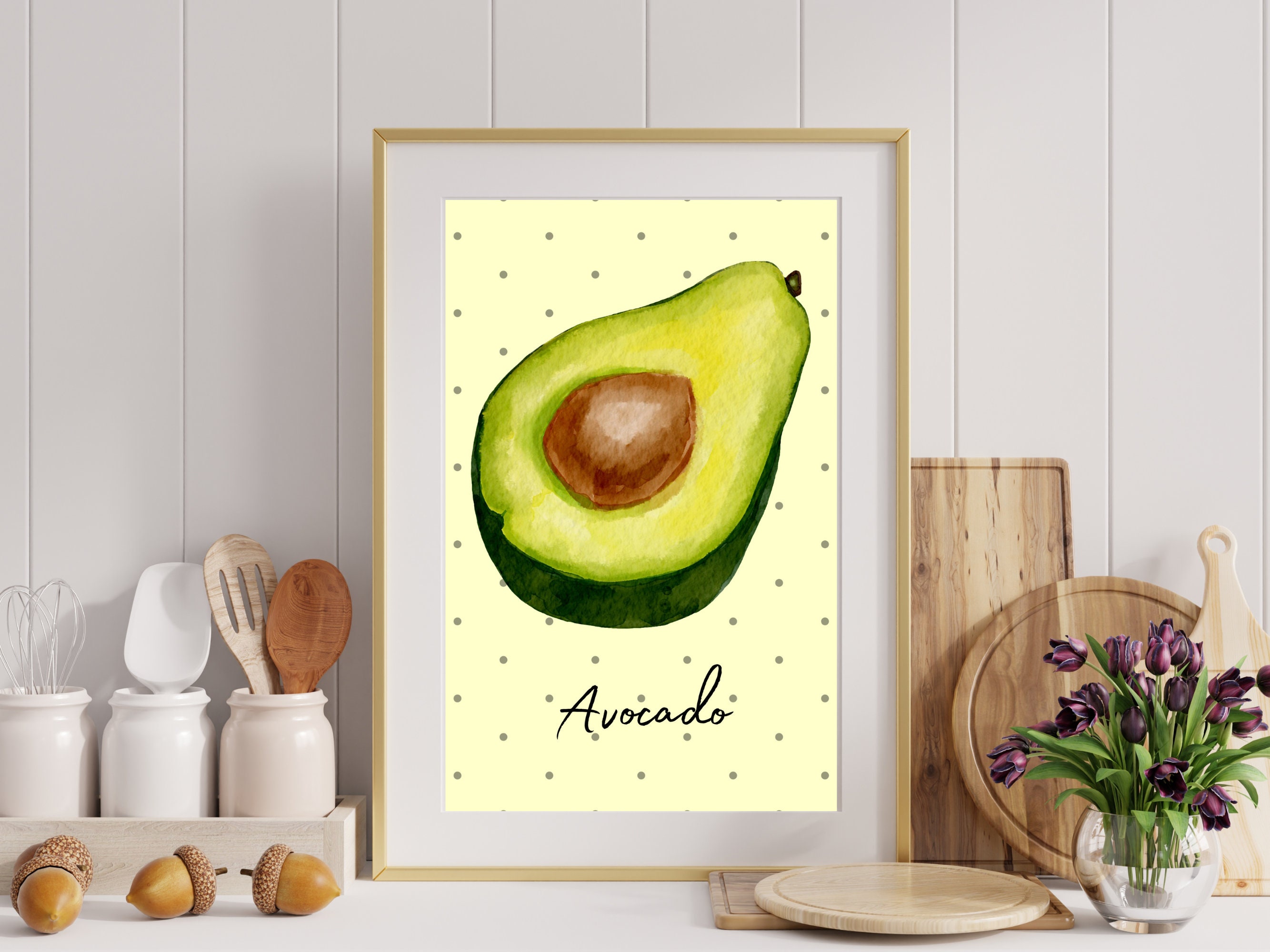 Avocado Wall Art, Avocado Print, Avocado Digital Print, Avocado ...