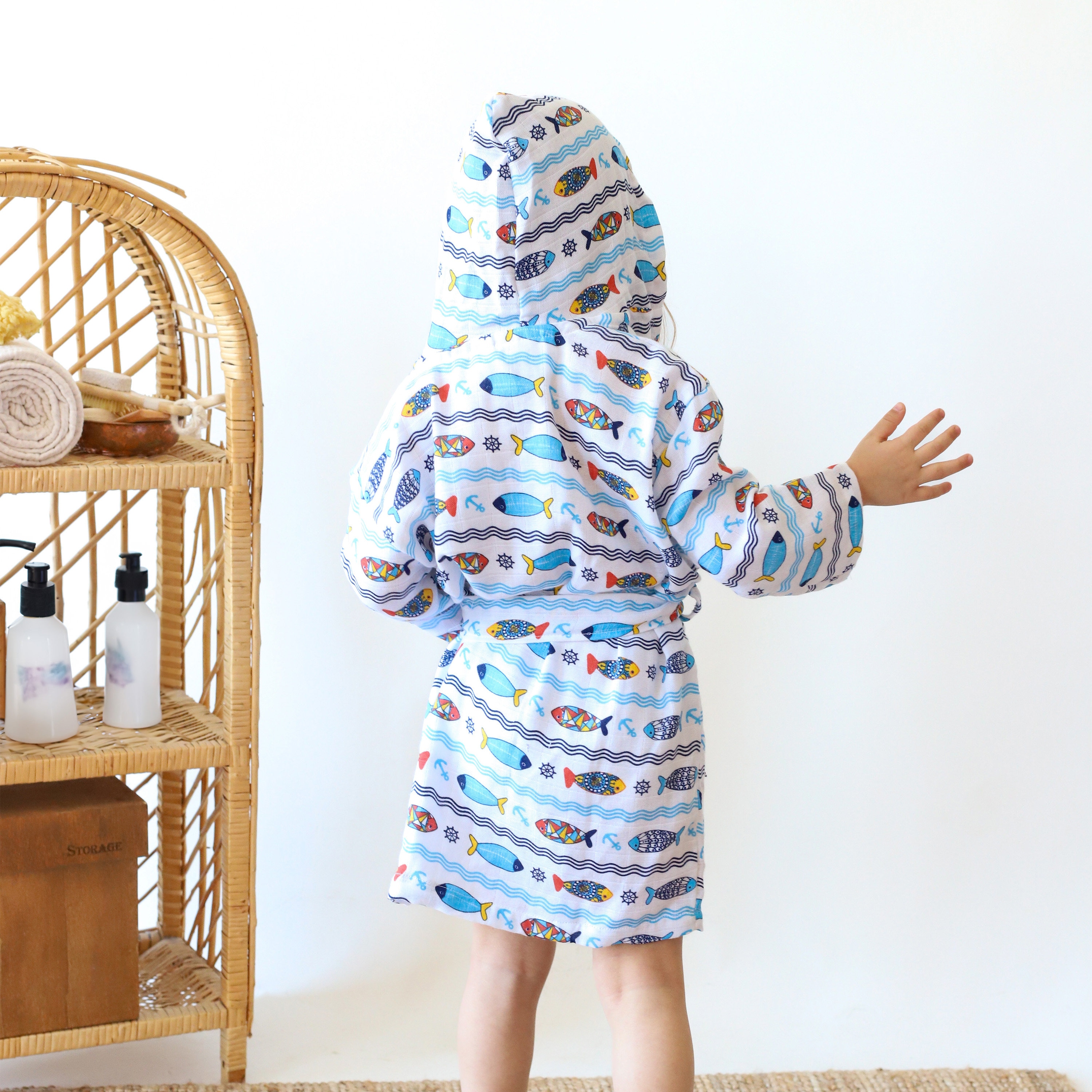 2 Layer Muslin Patterned Kids Bathrobe Soft Turkish Cotton - Etsy