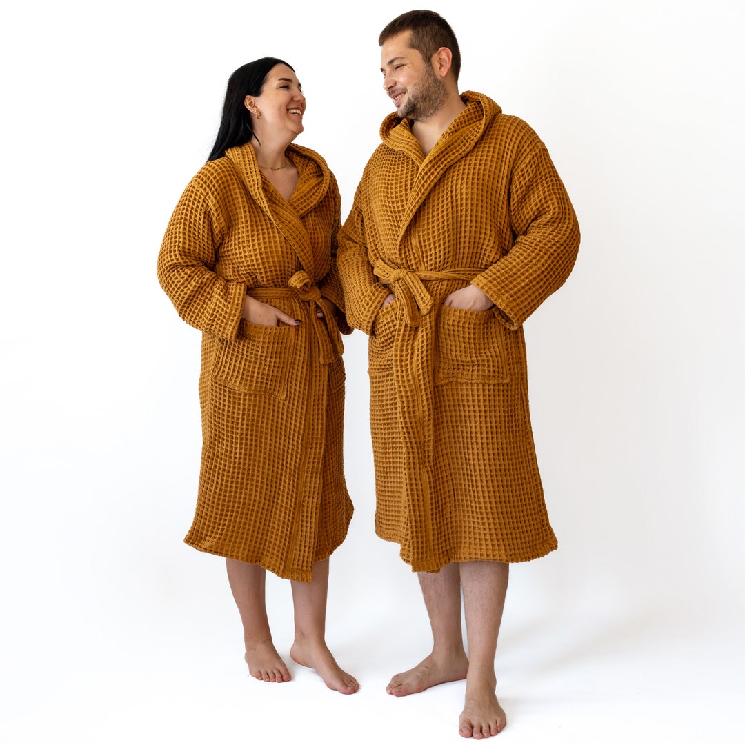 Custom Waffle Weave Cotton Robe Set, Personalized Couple's Gift - Etsy