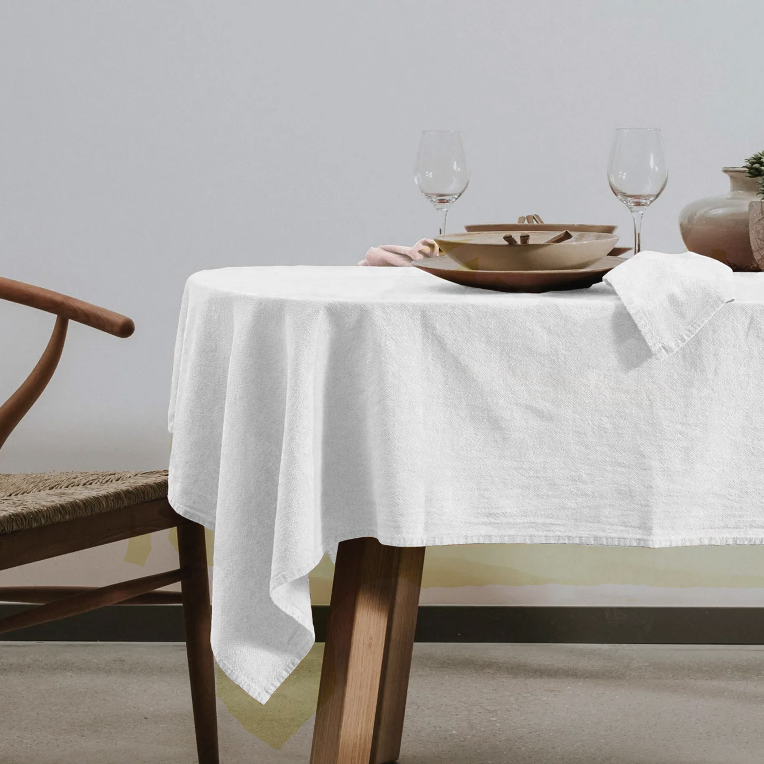Stonewashed Cotton Dining Tablecloth Luxury Rectangular - Etsy