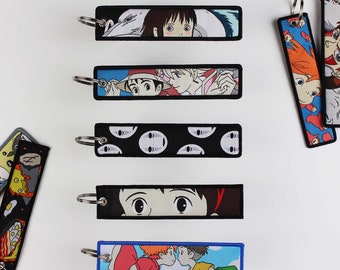 Anime Embroidered Jet Tag Keychain - Etsy