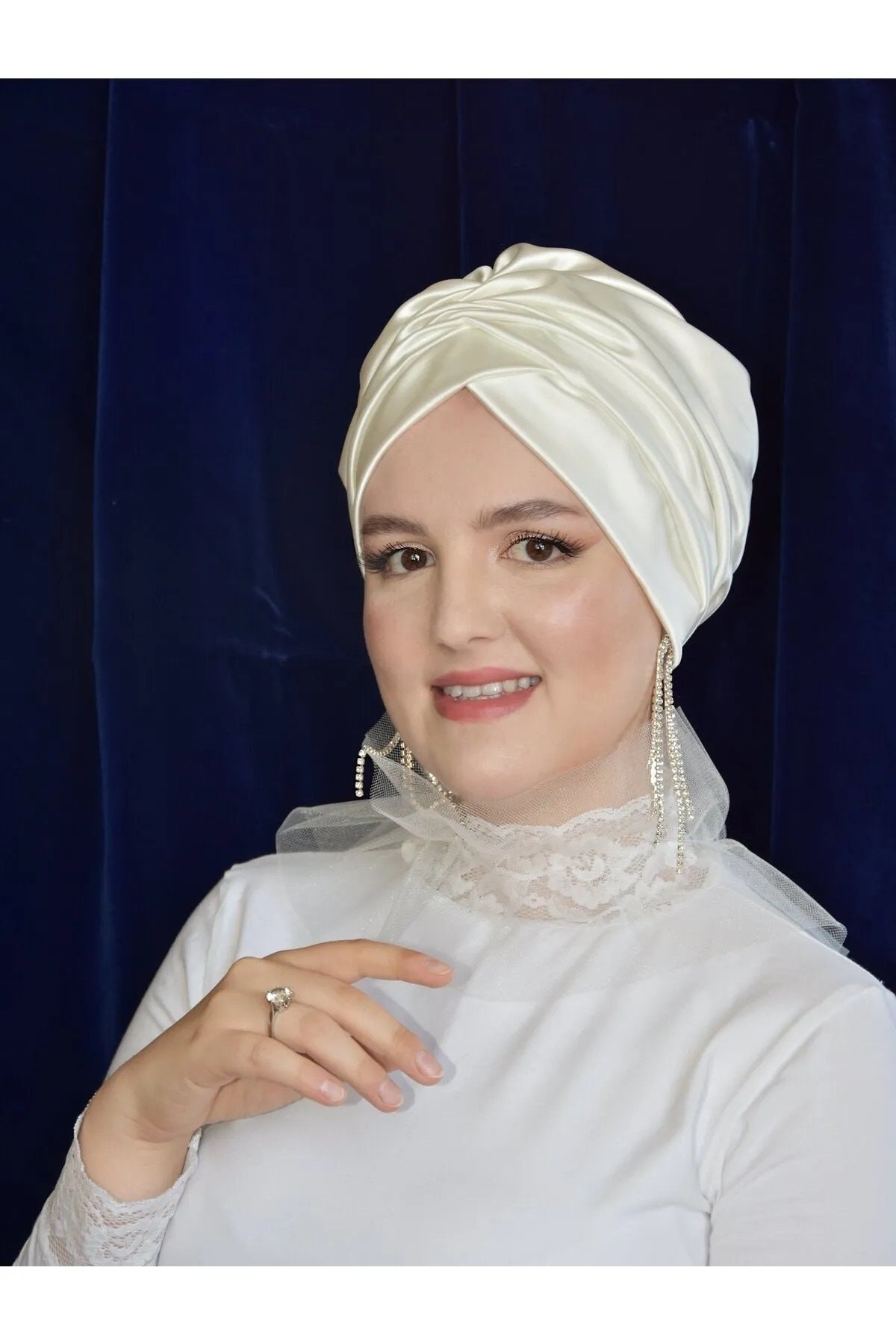 Elegant Bridal Silky Satin Instant Bonnet With Tulle Veil - Etsy