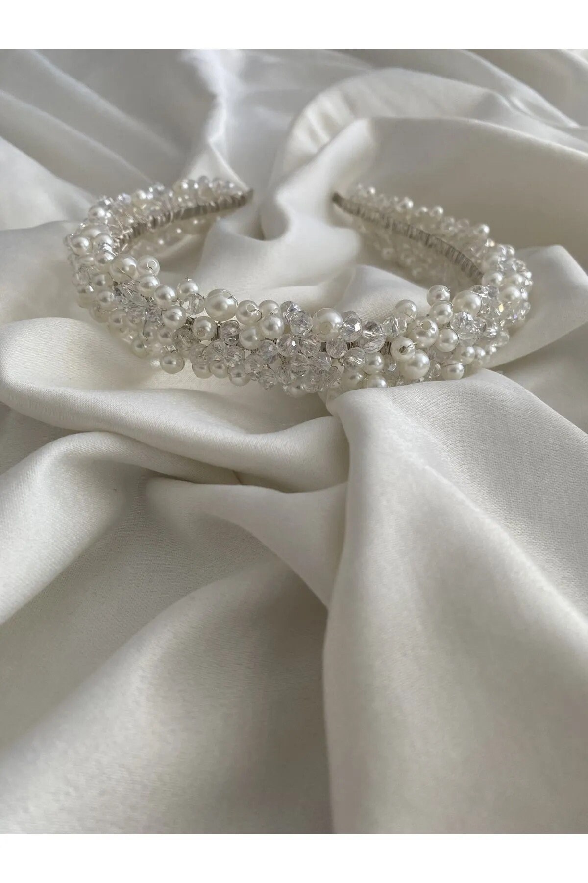 Draped Bridal Tulle Hijab Veil, Ready to Wear Turban, off White Instant ...