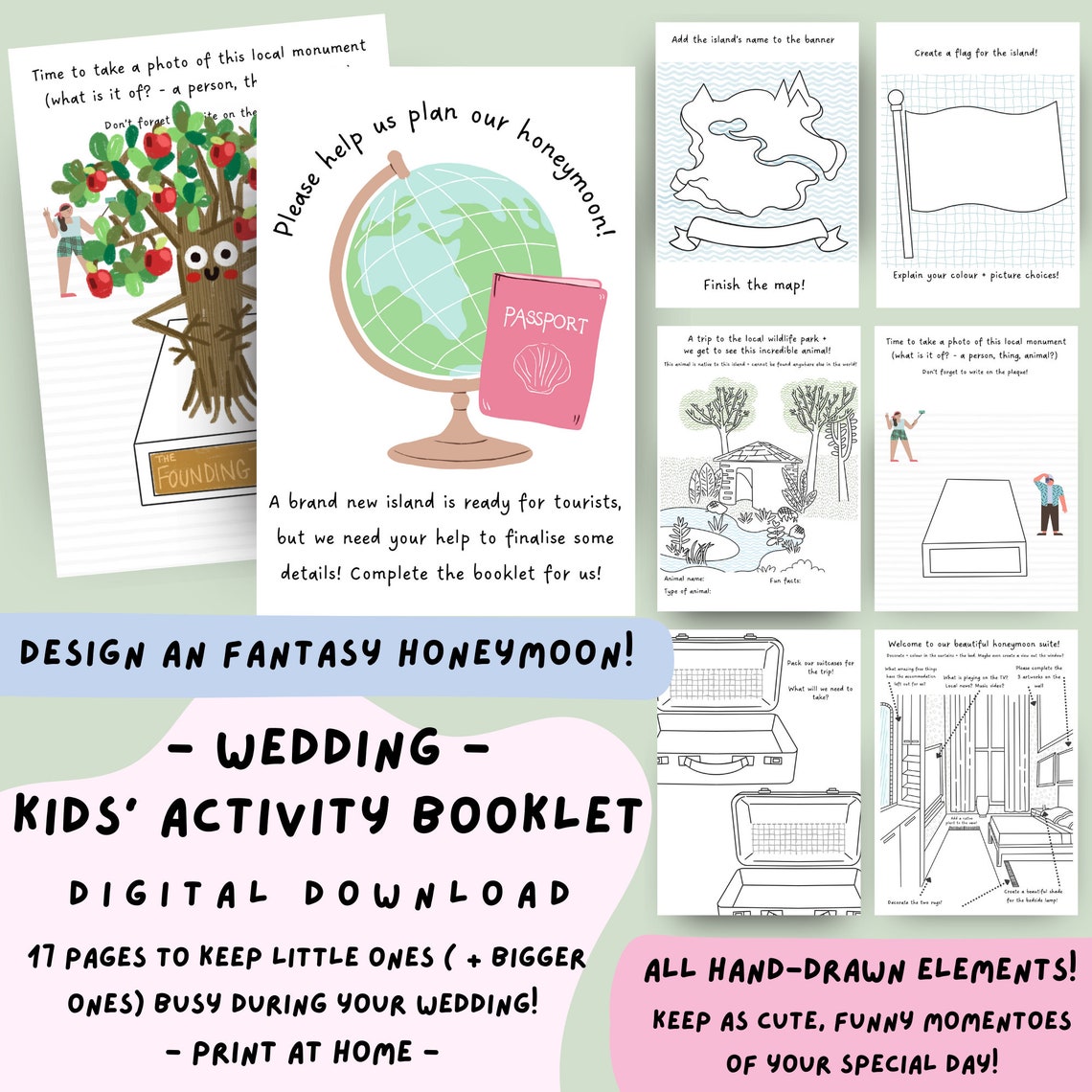 Wedding Activity Booklet for Kids Busy Book Drawing Activities Digital ...