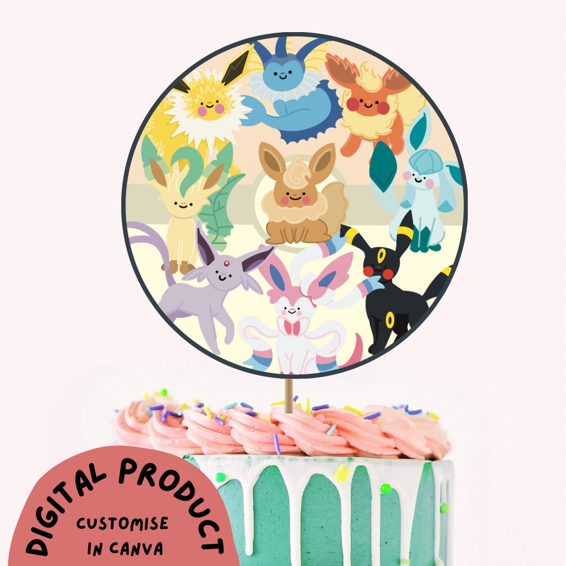 Pokemon Cake Topper Digital Download Eevee (Instant Download) - Etsy