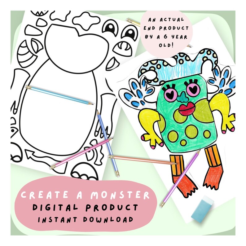 Create a Monster | Kids Printable Sheet | Colouring in Pages | Craft ...