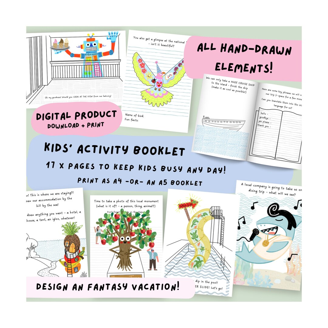 Activity Booklet for Kids | Busy Book | Drawing Activities | Digital ...