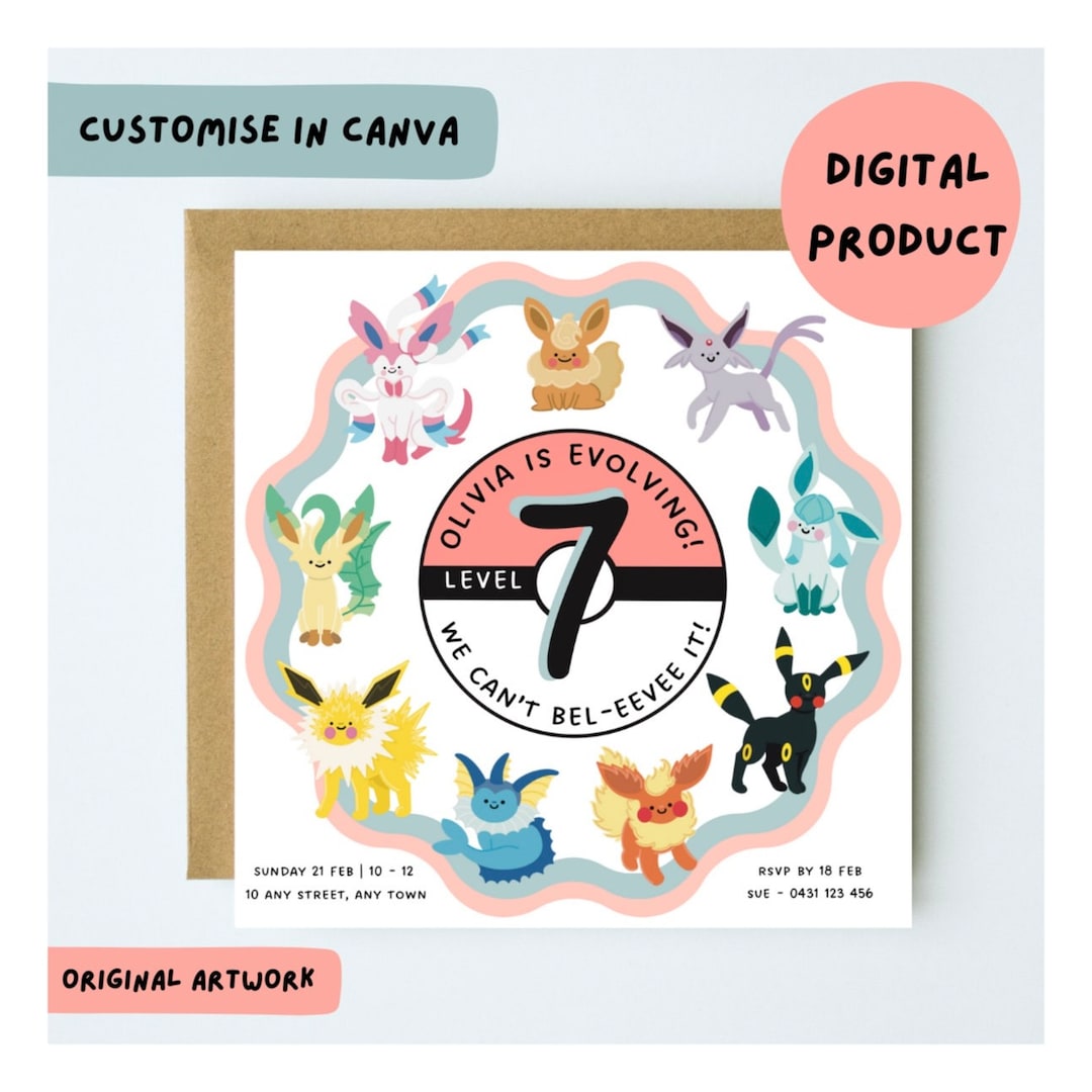 Pokemon Party Invitation | Tween Birthday | Digital Template ...