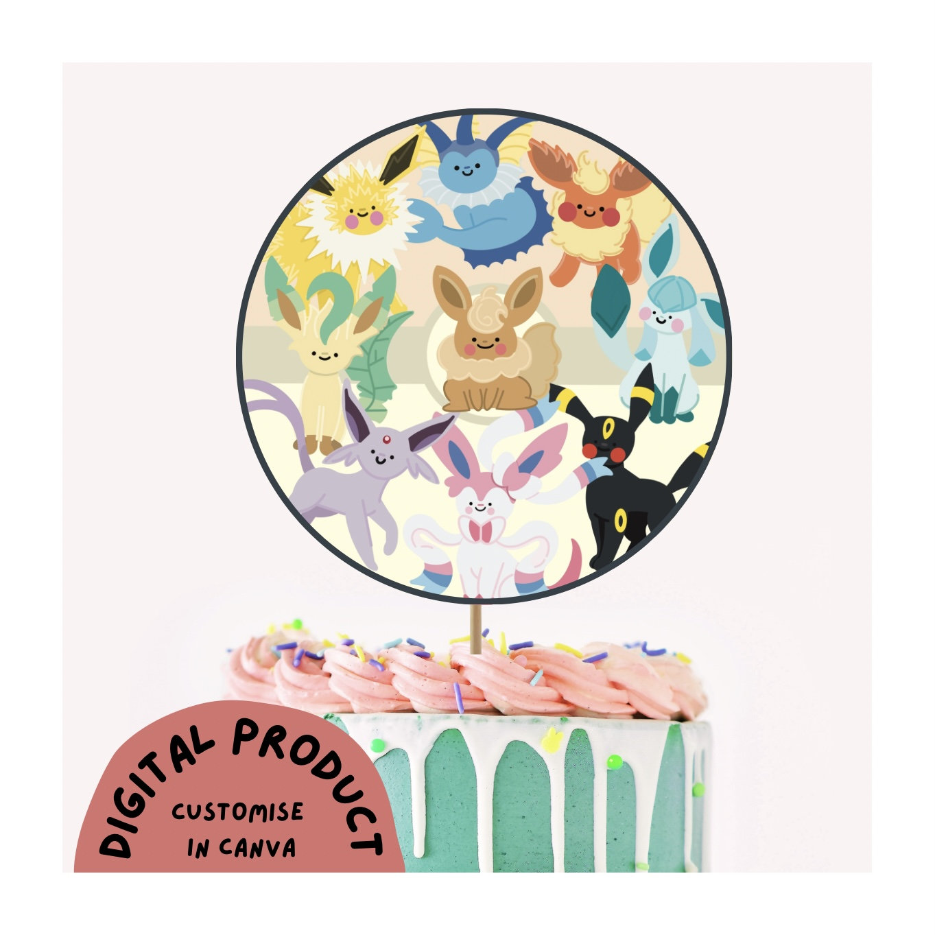 Pokemon Cake Topper Digital Download Eevee (Instant Download) - Etsy