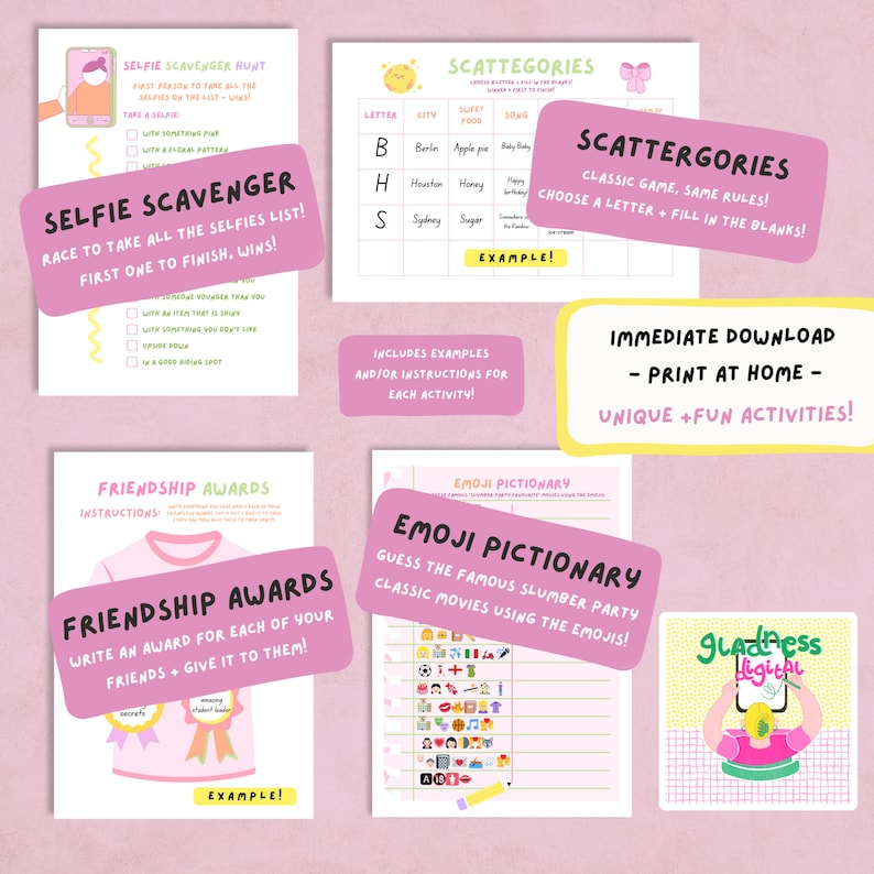 10 Slumber Party Games Bundle | Digital Download | Printable PDF ...