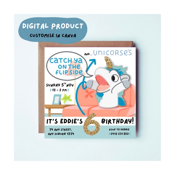 Bluey Unicorn Puppet - Etsy