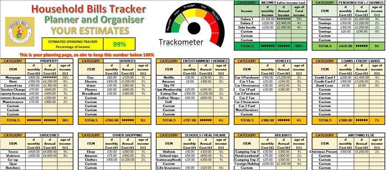 Household Bills Tracker - Etsy