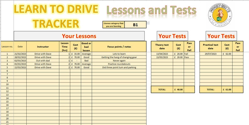 Learn to Drive Tracker - Etsy