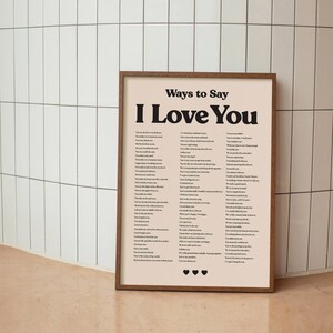 I Love You Print, Inspirational Poster, Positive Poster, Trendy Wall Art, Retro Style Print ...