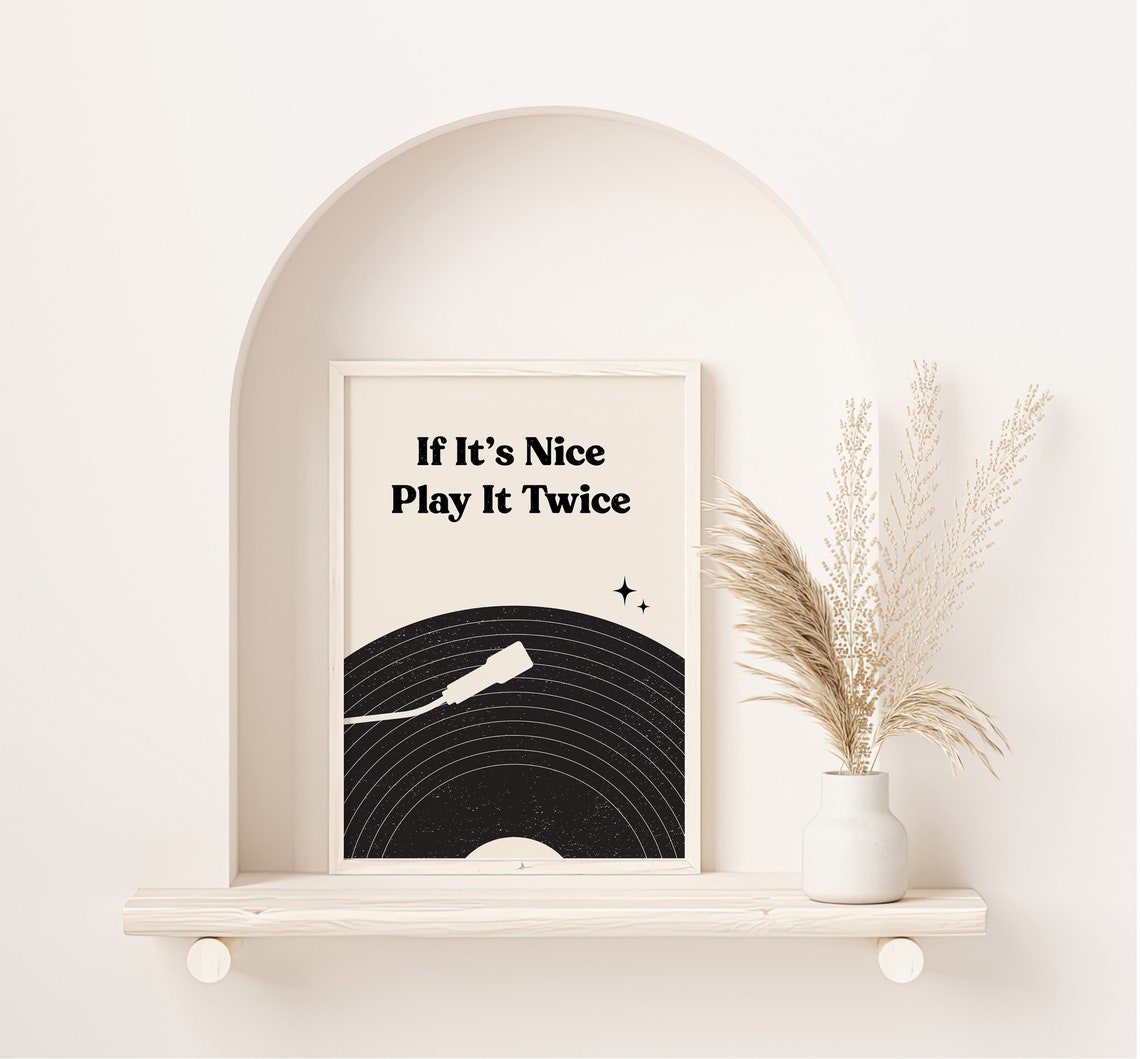 Retro Vinyl Print, Music Record Poster, Trendy Turntable Art Print ...