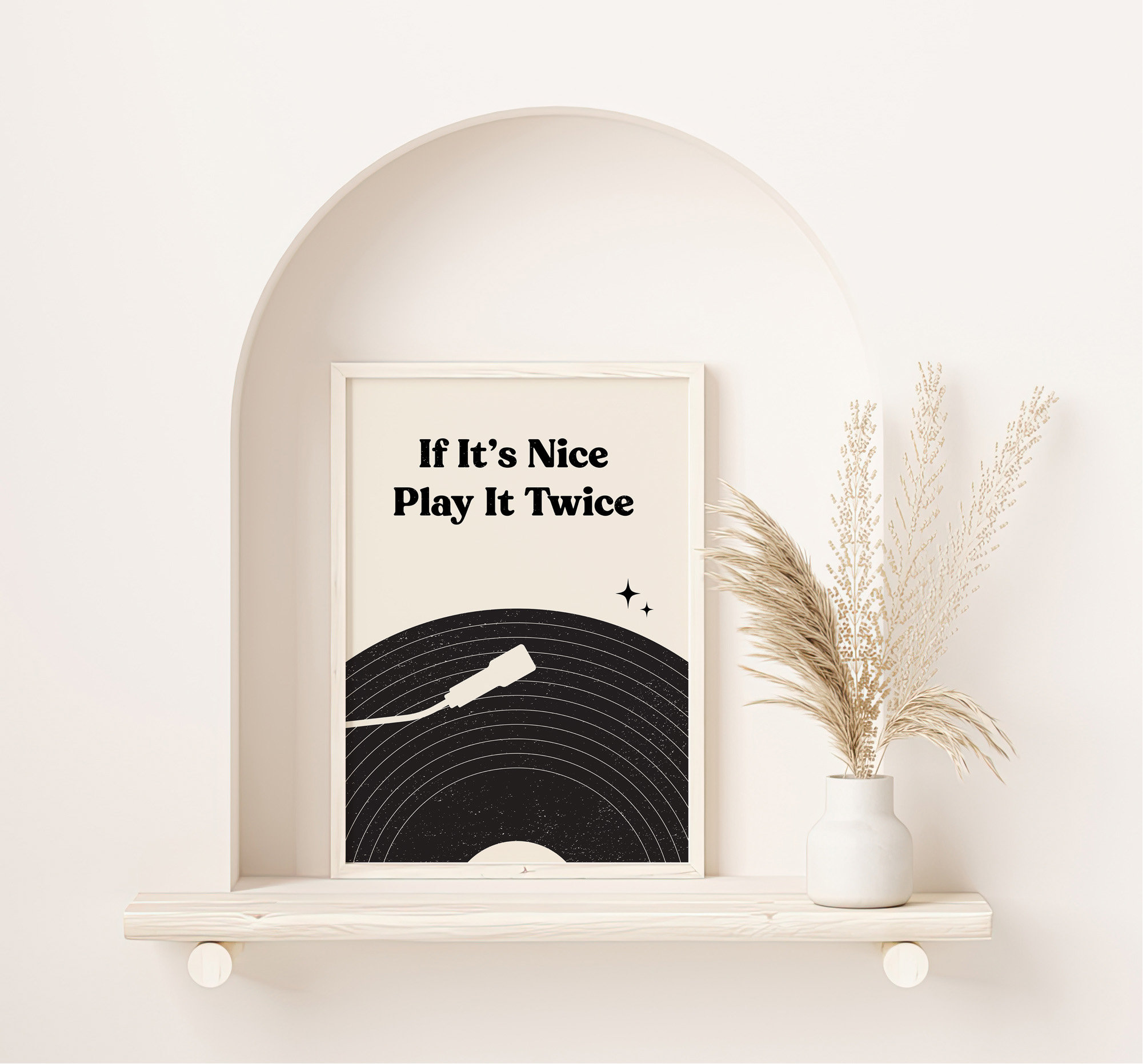 Retro Vinyl Print, Music Record Poster, Trendy Turntable Art Print ...