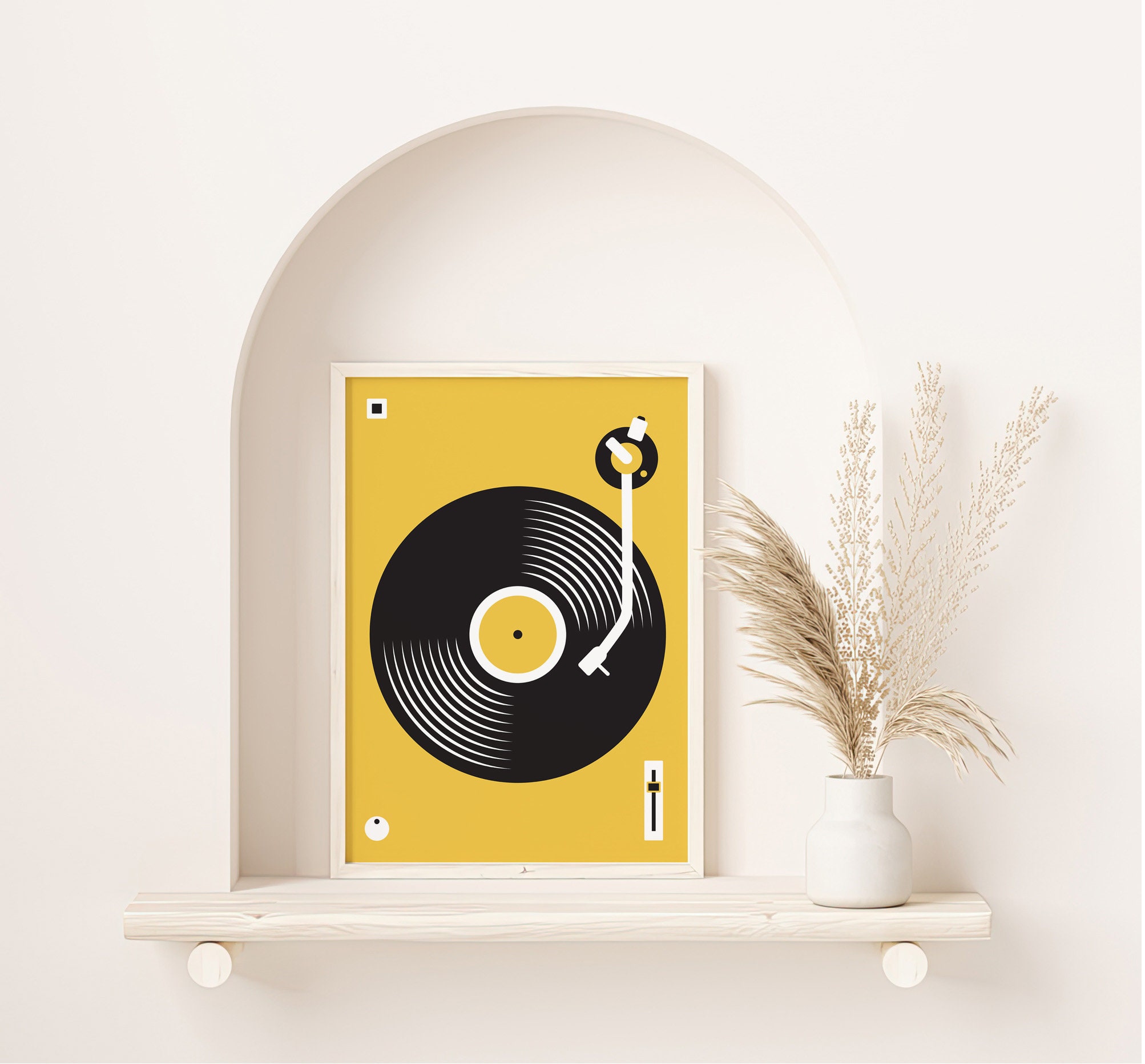Retro Music Print, Vinyl Record Poster, Trendy Turntable Art Print ...