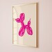 Balloon Dog Poster, Funky Art Print, Preppy Pink Room Decor, Balloon ...