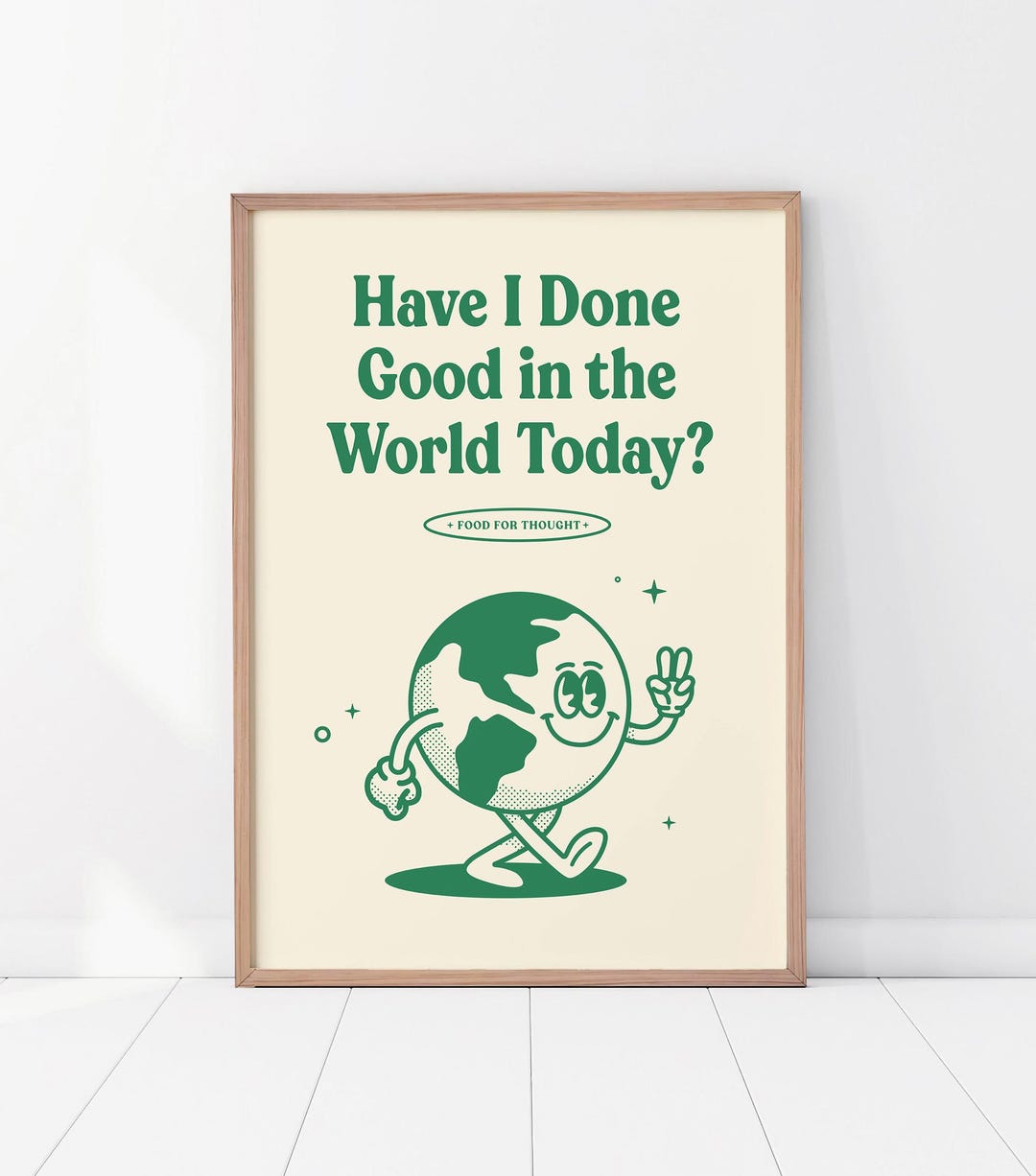 Retro Planet Print, Inspirational Poster, Sustainability Print, Mindful ...