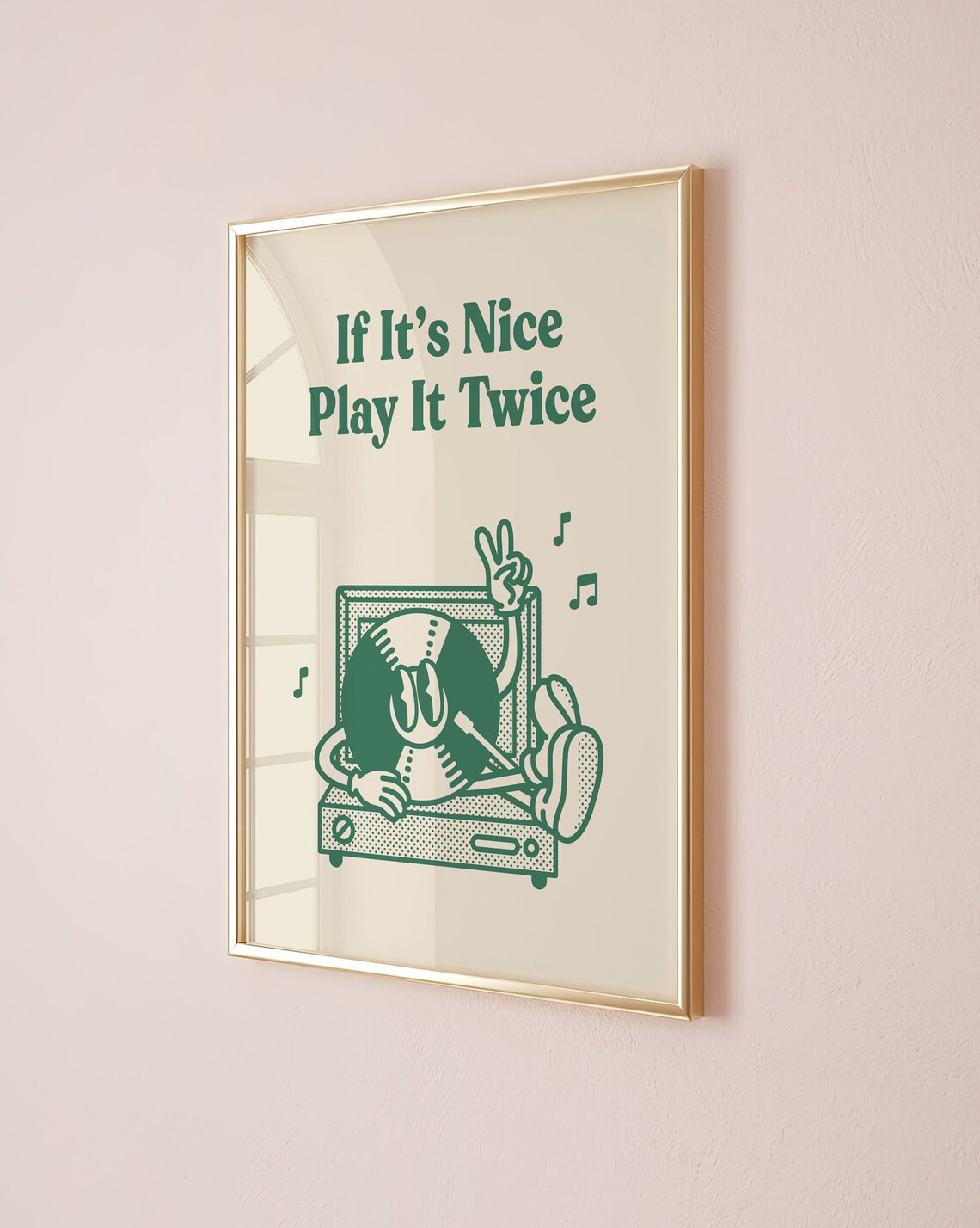 Vinyl Record Poster, Retro Music Print, Record Player Art, Play It ...