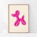 Balloon Dog Poster, Funky Art Print, Preppy Pink Room Decor, Balloon ...