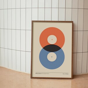 Vinyl Record Poster, Retro Music Art Print, Minimal Turntable Poster ...
