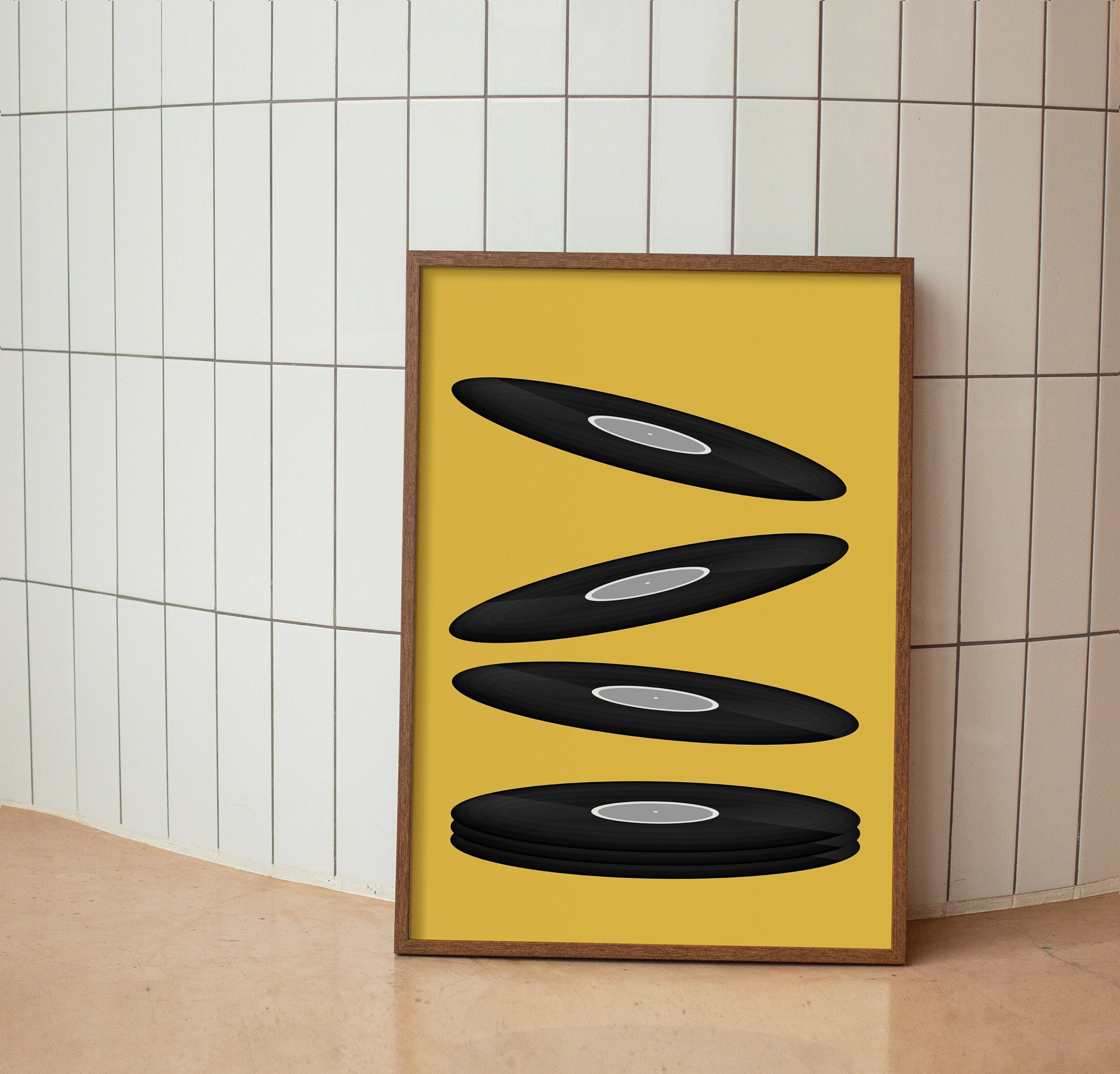 Retro Music Print, Vinyl Record Poster, Trendy Turntable Art Print ...