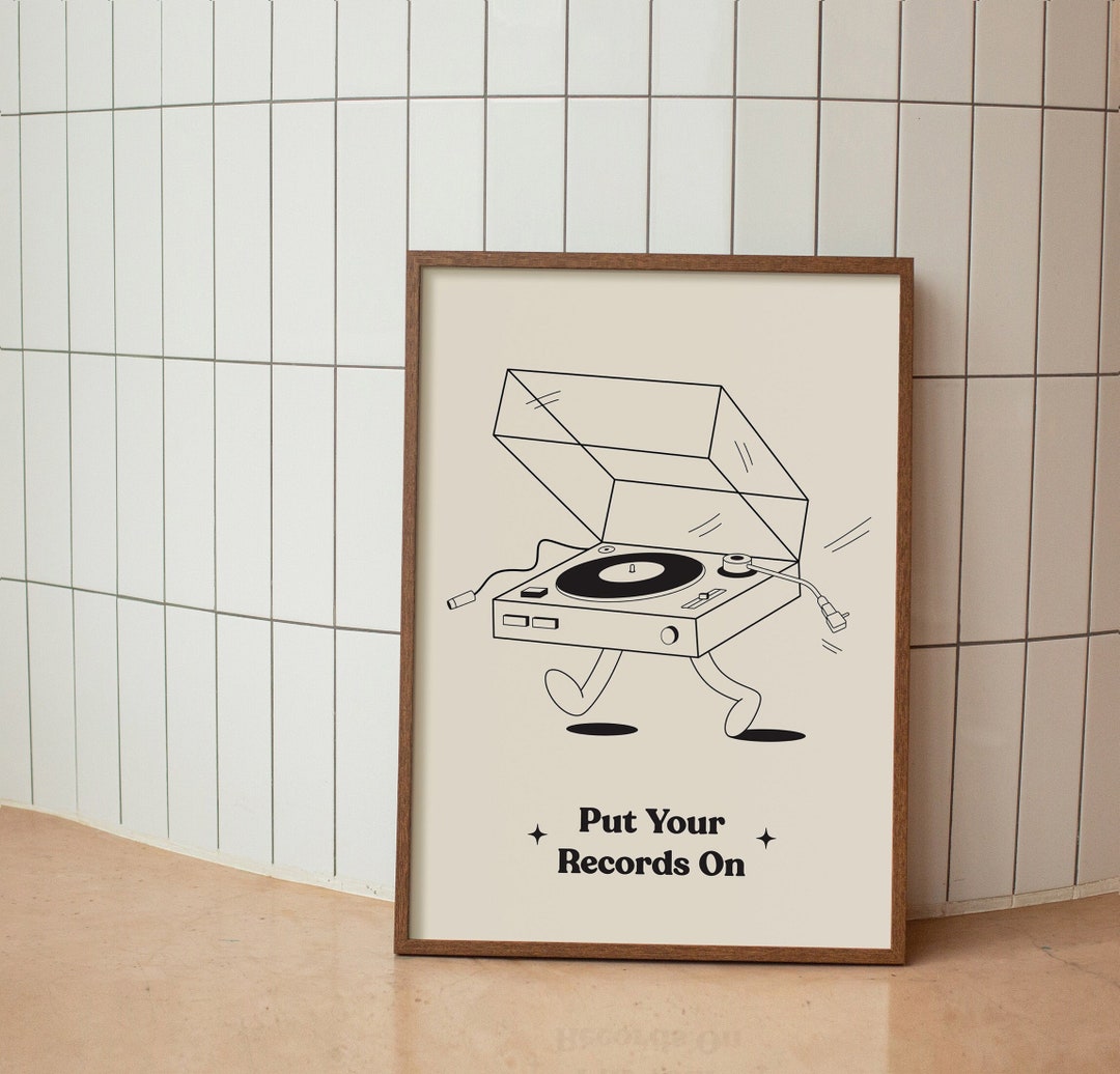 Retro Vinyl Print, Music Record Poster, Trendy Turntable Art Print ...