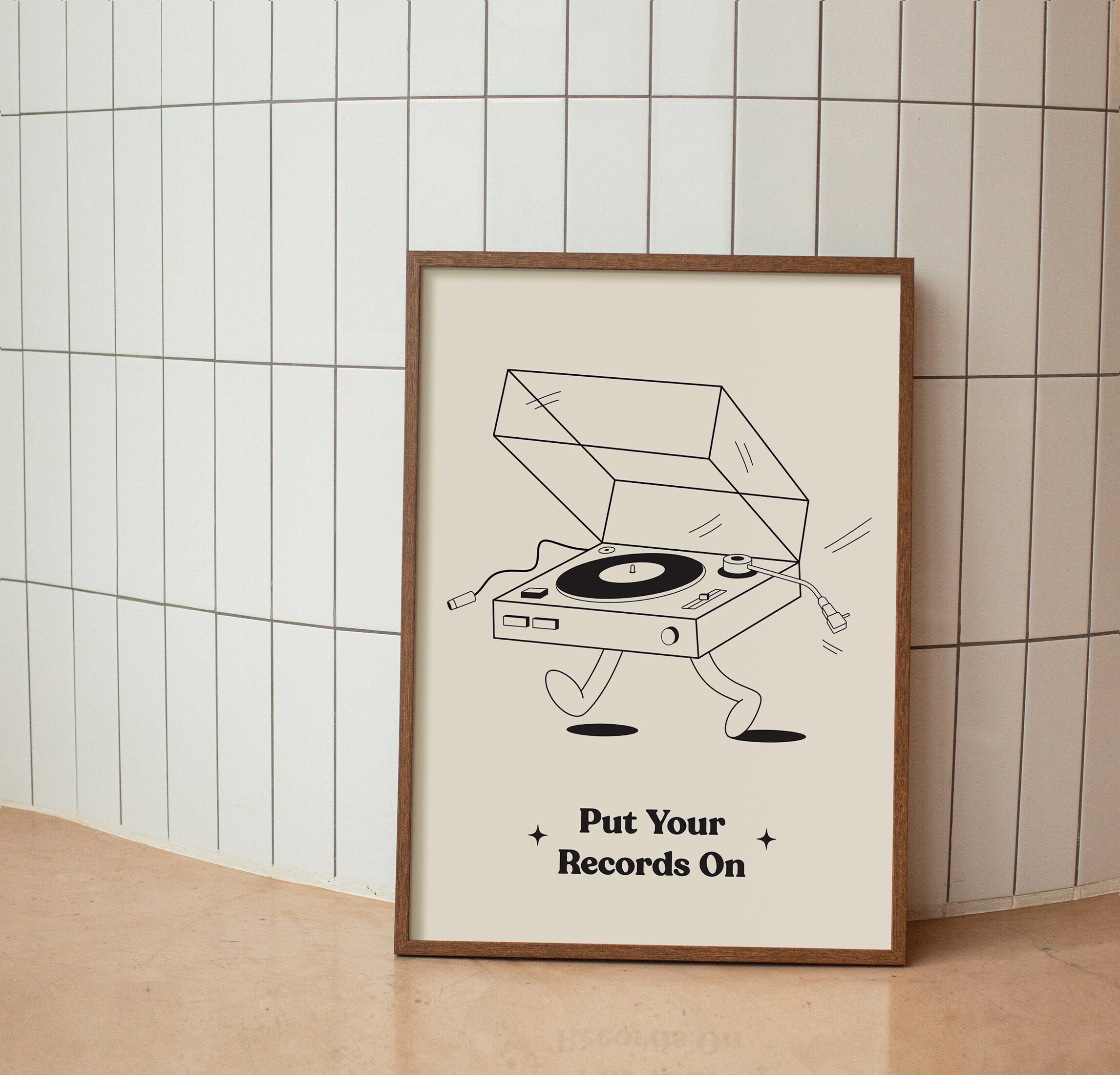 Retro Vinyl Print, Music Record Poster, Trendy Turntable Art Print ...