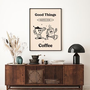 Coffee Poster, More Espresso Less Depresso, Retro Print, Positive ...