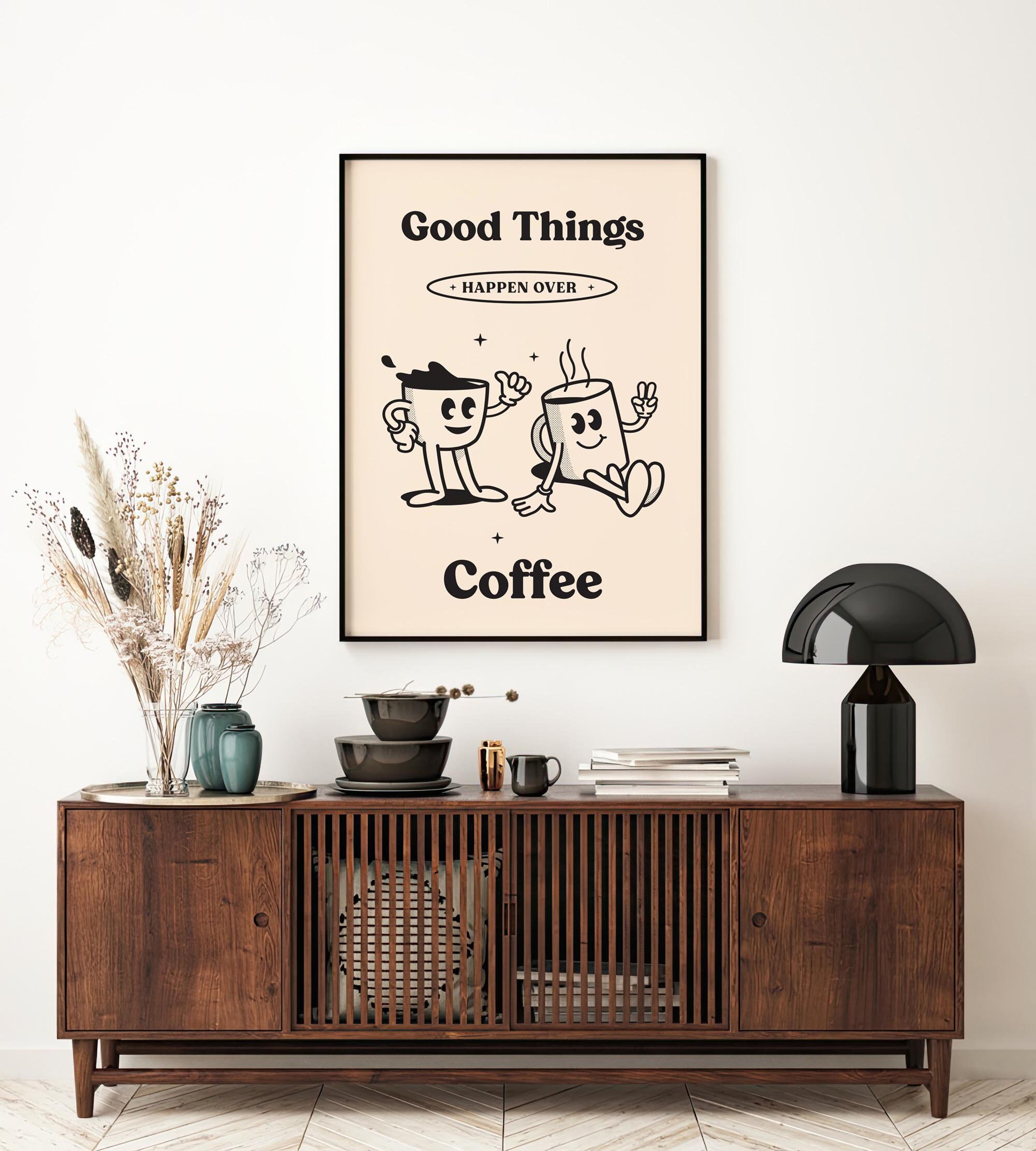 Coffee Poster, More Espresso Less Depresso, Retro Print, Positive ...
